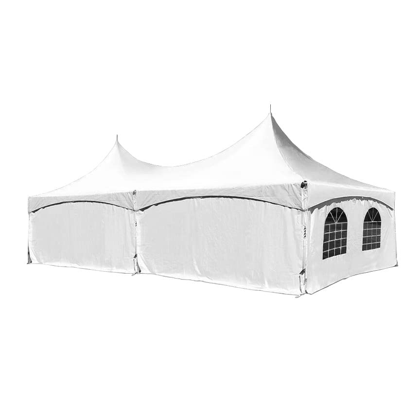 TentandTable 20' x 30' High Peak Frame Deluxe Canopy Tent w/Sidewalls, Outdoor Waterproof Complete Setup for Parties, Graduations, Weddings, Events, 2.5 Inch Durable Aluminum Frame, White Tent