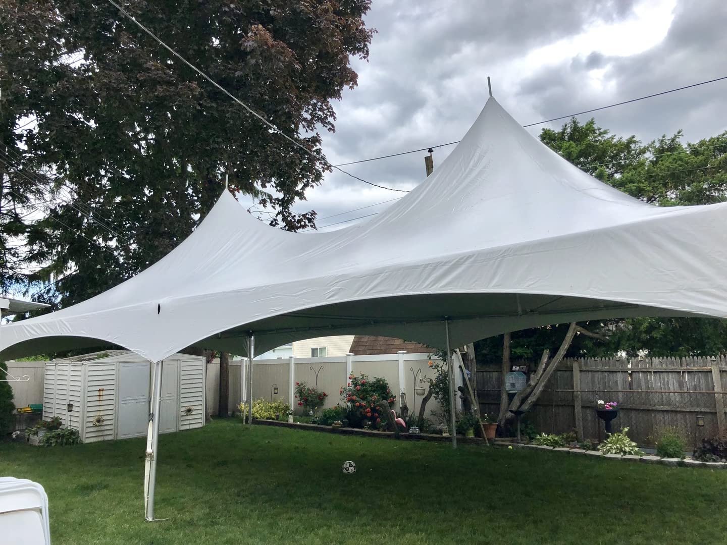 TentandTable 20' x 30' High Peak Frame Deluxe Canopy Tent w/Sidewalls, Outdoor Waterproof Complete Setup for Parties, Graduations, Weddings, Events, 2.5 Inch Durable Aluminum Frame, White Tent