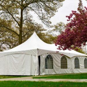 TentandTable 20' x 30' High Peak Frame Deluxe Canopy Tent w/Sidewalls, Outdoor Waterproof Complete Setup for Parties, Graduations, Weddings, Events, 2.5 Inch Durable Aluminum Frame, White Tent