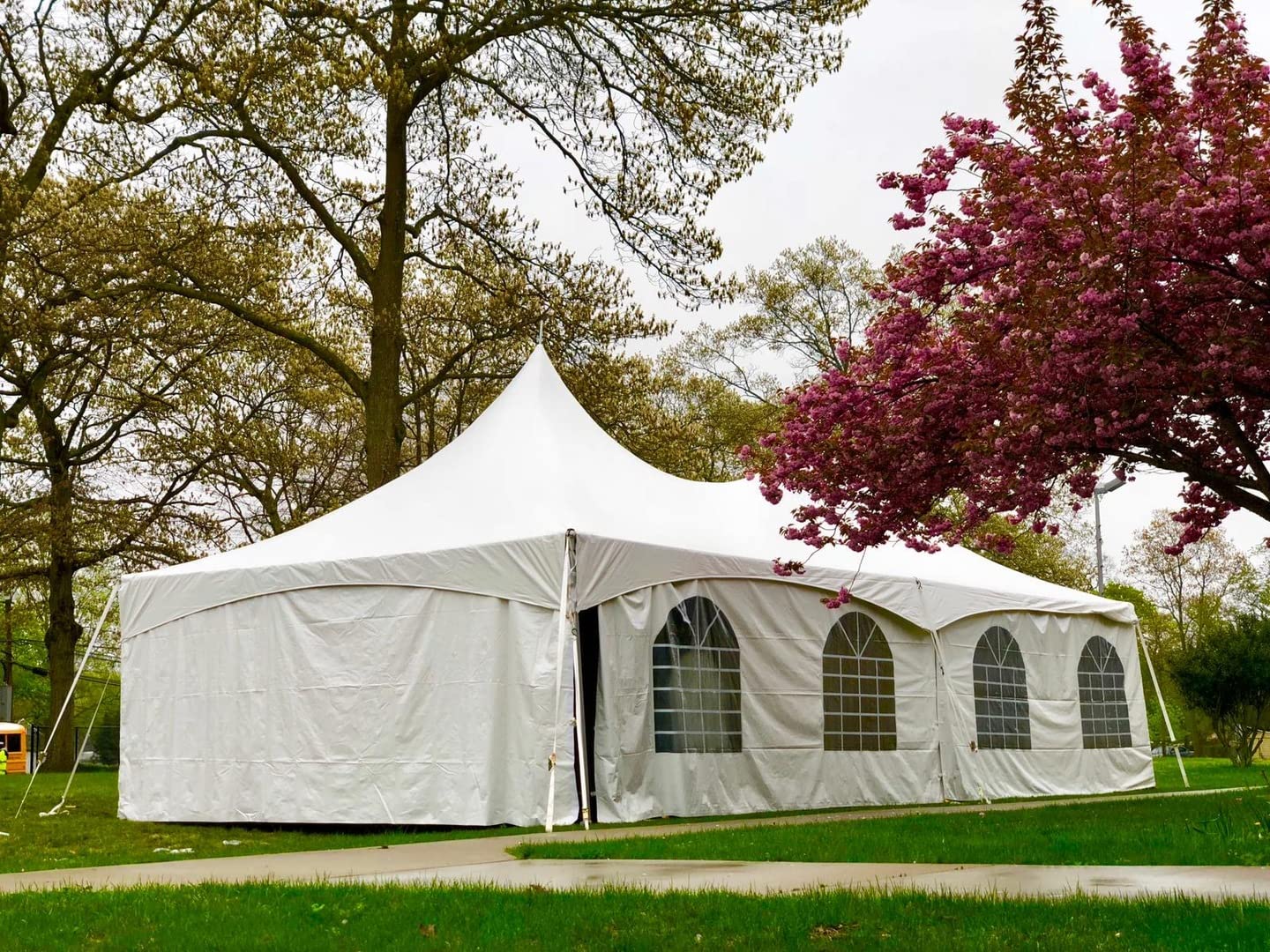 TentandTable 20' x 30' High Peak Frame Deluxe Canopy Tent w/Sidewalls, Outdoor Waterproof Complete Setup for Parties, Graduations, Weddings, Events, 2.5 Inch Durable Aluminum Frame, White Tent