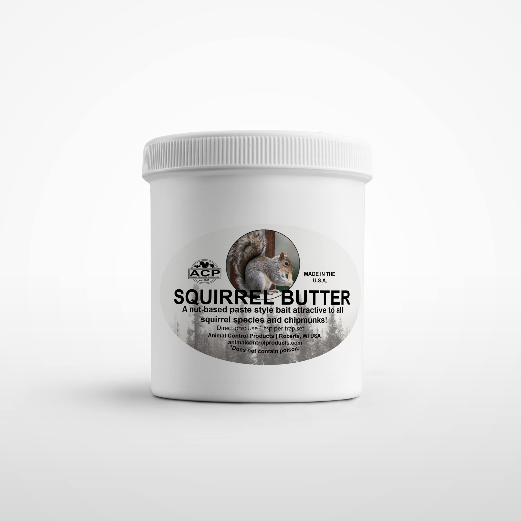 Squirrel Butter Paste Bait 8 Ounce | Irresistible Sweet Scented & Highly Attractive Lure for Red & Grey Squirrels Chipmunks | Good All Season Long