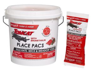 tomcat bromethalin place pacs bait, pest control for agricultural buildings and homes, kill rats and mice