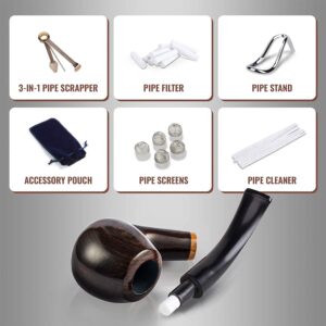 Whitluck's Tobacco Pipe, Handmade Wood Smoking Pipe, Perfect Beginner Pipe Kit for Smoking with Ultimate Guide E-Book, Gift Set and Accessories (Sunny Yellow)