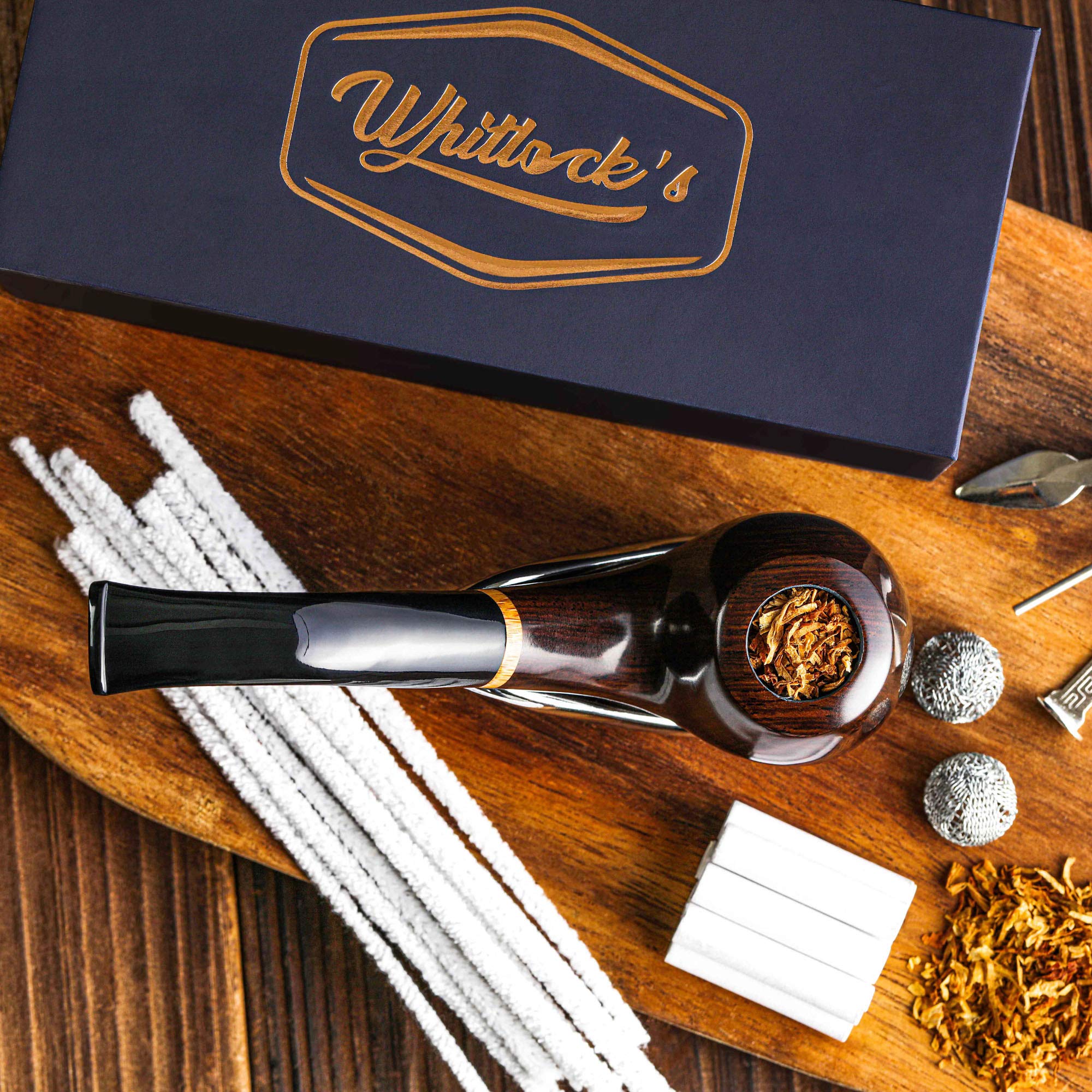 Whitluck's Tobacco Pipe, Handmade Wood Smoking Pipe, Perfect Beginner Pipe Kit for Smoking with Ultimate Guide E-Book, Gift Set and Accessories (Sunny Yellow)