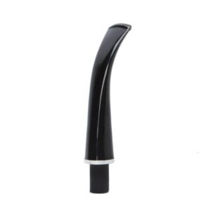 heysong tobacco pipe accessories acrylic stem bent tapered style with silver decorative ring mouthpiece for diy fit 9mm filters hsbe0110