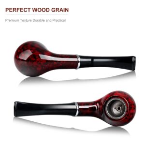 Joyoldelf Tobacco Pipe, Classic Smoking Pipe with Foldable Tobacco Pipe Stand, Bent Tobacco Pipes for Smoking with Gift Box and Smoking Accessories