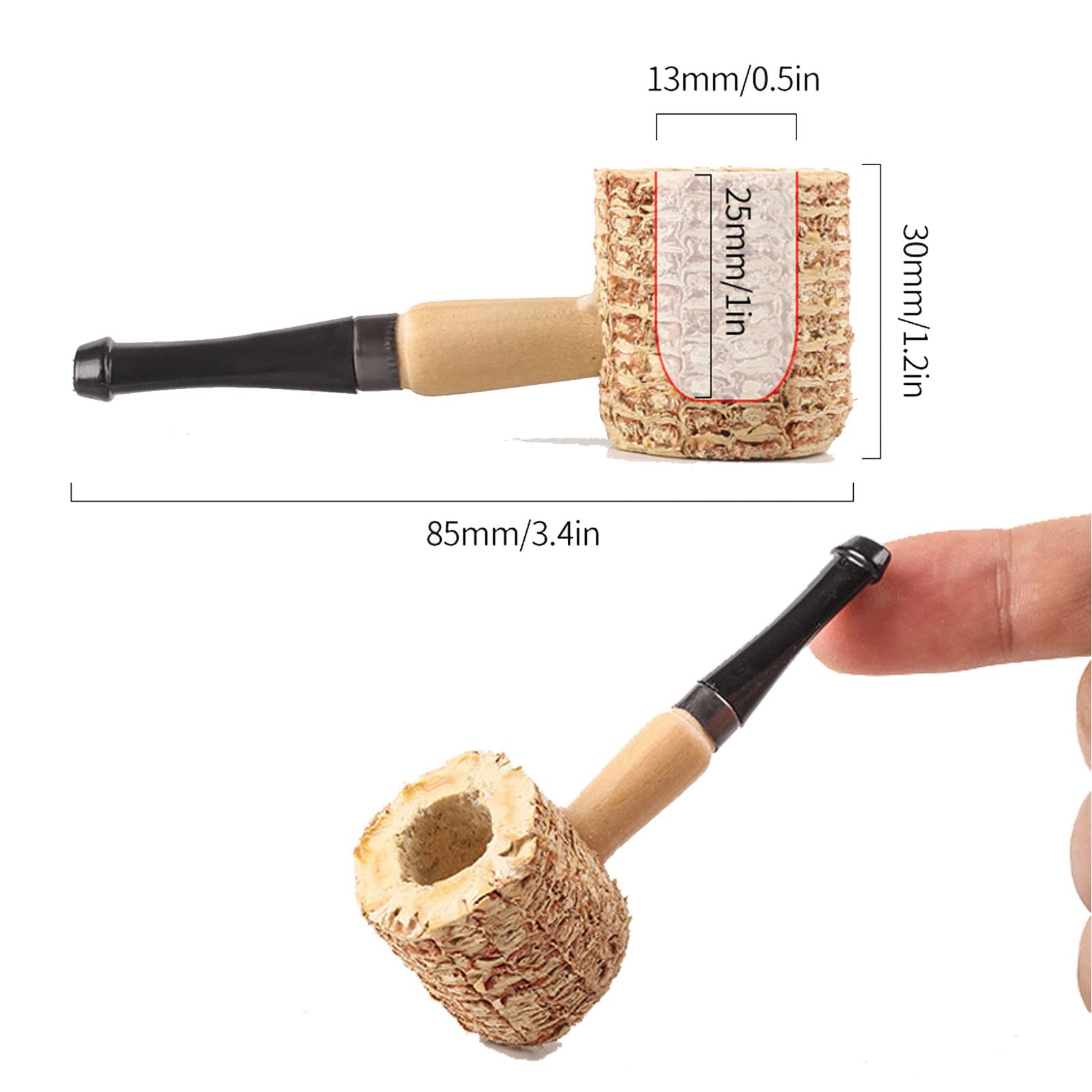 Tobacco Pipes, VOVCIG Corn Shaped Cigar Pipes for Smoking Durable Smoking Pipe for Cigar Aficionado (8 x Small Pipes)