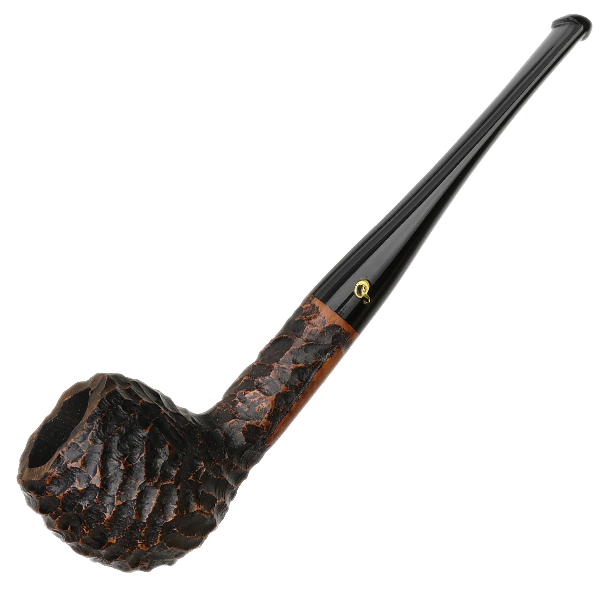 Peterson Pipes Aran - Mediterranean Briar Pipe, Handmade Wood Irish Pipe Hand Crafted in Ireland, Straight Apple, No Filter, Fishtail, Rusticated, 85