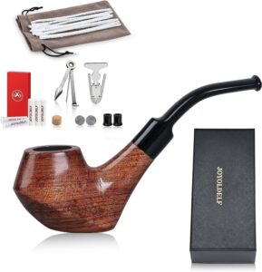 joyoldelf smoking pipe, wooden tobacco pipe with gift box, creative rosewood tobacco pipes for smoking (no need tobacco pipe stand) with pipe scraper, 9mm pipe filter and smoking accessories