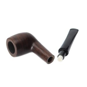 MUXIANG Ebony Tobacco Handmade Pipe Straight Stems with 10 Pipe Accessories AC0007