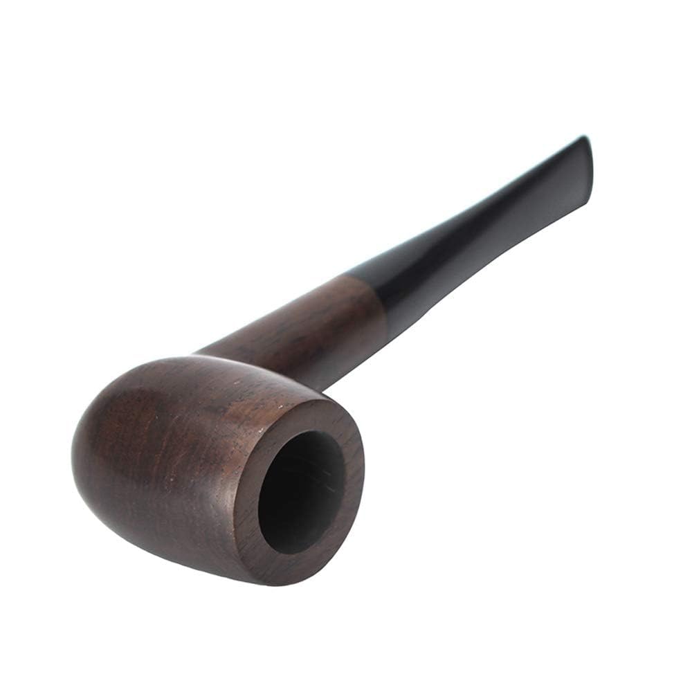 MUXIANG Ebony Tobacco Handmade Pipe Straight Stems with 10 Pipe Accessories AC0007