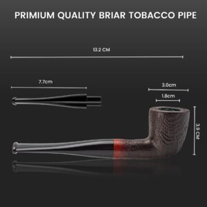 SPIPER smooth Briar Zulu Tobacco Straight pipe, 100% Quality Handmade pipe with smooth Acrylic Stem, Beginner Pipe，Great Gift for Father,friends (black)