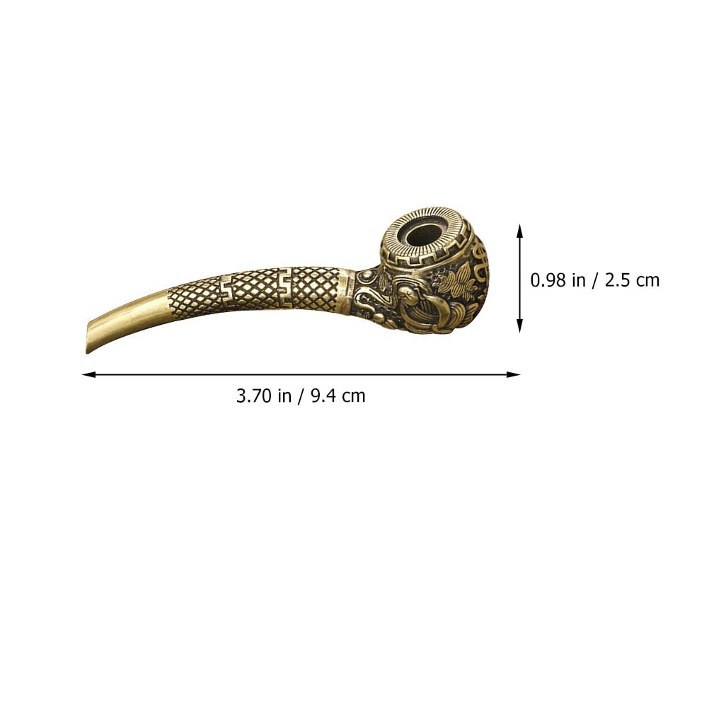 ULTNICE 1Pc Retro Tobacco Pipe Decors Carved Tobacco Pipe Ornaments Brass Crafts Tobacco Pipe Adornment (Large), 9.4x2.5cm(XC2HU15S554TGQ324INROFNFM)