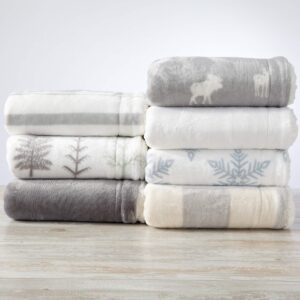 Sherpa Fleece and Velvet Plush Full/Queen Throw Blanket Winter White | Thick Blanket for Fall and Winter | Cozy, Soft, and Warm Fleece Throw Blanket | Cielo Collection