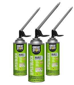 great stuff pestblock smart dispenser - 3 pack (3 x 12oz), cans off-white spray foam sealant for house/home