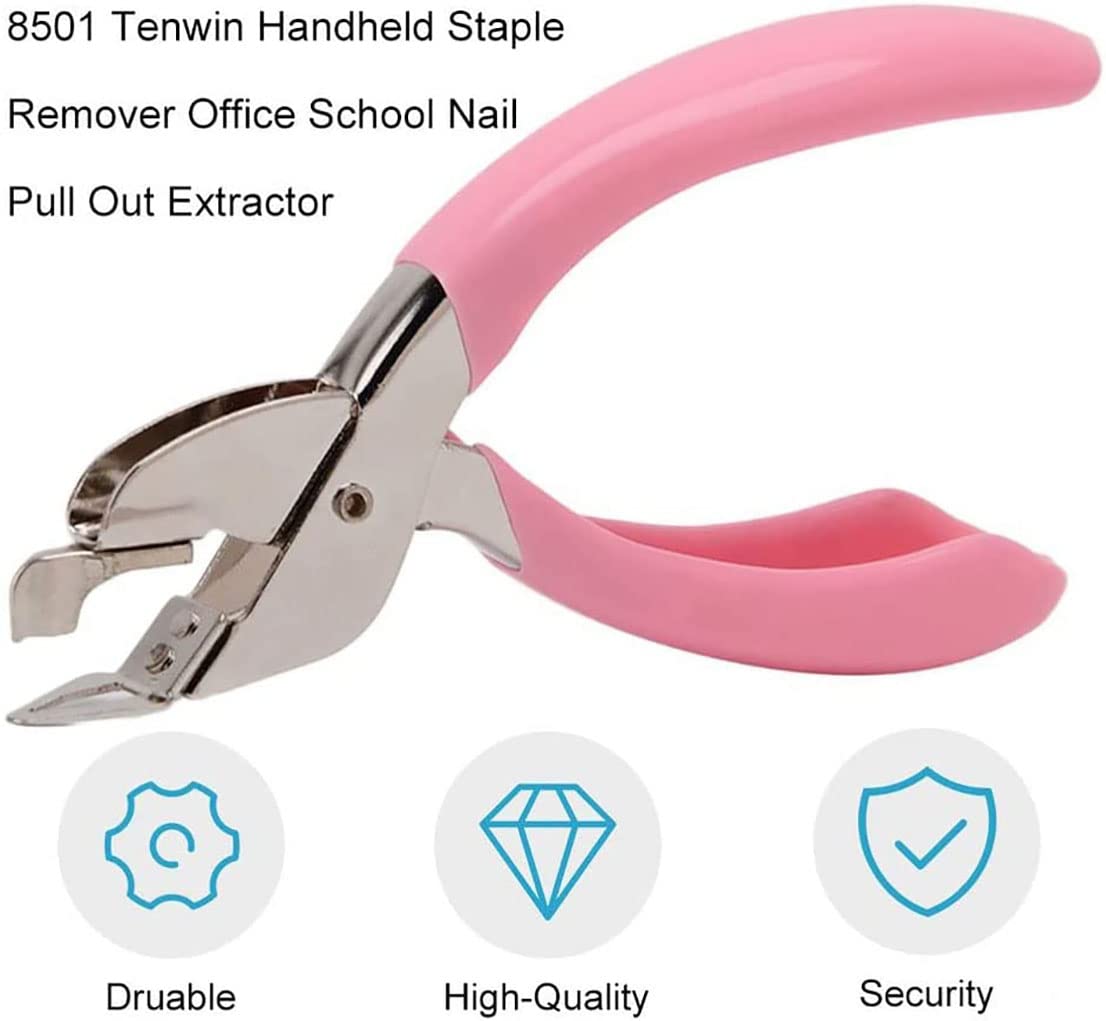 Staple Removers,Dedicated Staple Remover, Stapler Remover Tool Comfort and Energy Saving, Heavy Duty Remove Staple Tool with Non-Slip Rubber Handle for Office School Home (Pink)