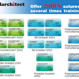 Medarchitect Suture Practice Complete Kit (30 Pieces) for Medical Student Suture Training, Include Upgrade Suture Pad with 14 Pre-Cut Wounds, Suture Tools, Suture Thread & Needle