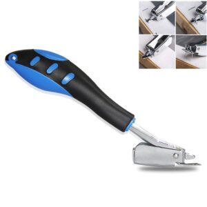 staple remover upholstery construction heavy duty tack lifter office claw tools, strength staple puller removing all kinds of staples for furniture floor wooden case carton photo frame carpet (blue)