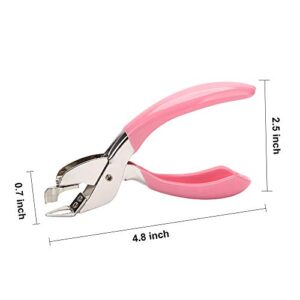 Staple Remover Tool for Office Heavy Hand Staple Pin Pull Easy to Remove(Pink)