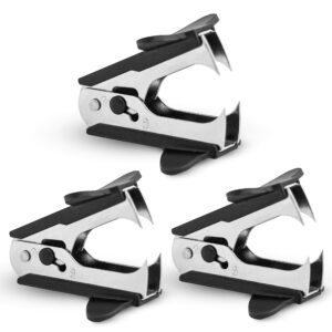 racksey professional staple remover 3 pcs black staple puller pinch jaw style staple remover tool with safety lock for office, school and home