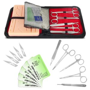 spectabilis suture practice kit for medical students, silicone pad surgery wounds closure suturing, supplies for vet nursing students surgical stitches kits only for training.