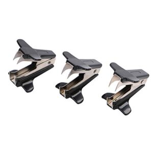 eagle staple remover, staple puller, extra wide finger grip, steel jaws, pack of 3, black