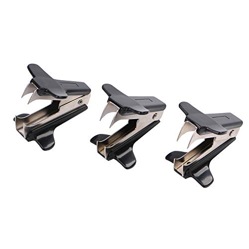 Eagle Staple Remover, Staple Puller, Extra Wide Finger Grip, Steel Jaws, Pack of 3, Black