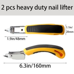 2 Pcs Staple Remover Tool Heavy Duty Staple Puller Upholstery Staple Remover for Remove Office School All Kinds of Nails from Furniture and Carpet