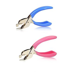 Staple Remover Tool for Office Heavy Duty Pink Blue Hand-held Staple Pin Pull Ergonomic Energy Saving (Blue)