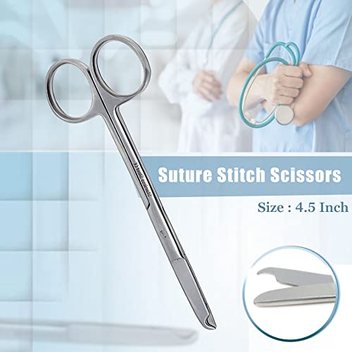 A2Z Premium Quality 5 Pieces Scissors Forceps Hemostats Needle Holders Suture Set Complete Instrument Kit for Educational Training of Medical Procedures Made of Stainless Steel