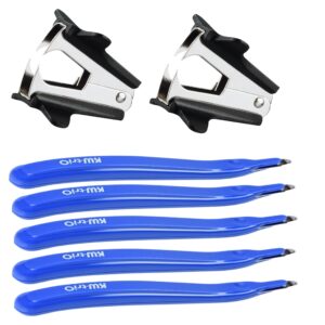 professional magnetic staple remover puller rubberized staples remover staple removal tool for school office home (5blue+2black)