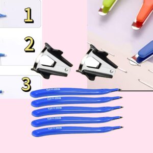 Professional Magnetic Staple Remover Puller Rubberized Staples Remover Staple Removal Tool for School Office Home (5blue+2black)