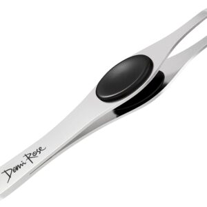 Demi Rose Tweezers for Women Facial Hair, Professional Grade Stainless Steel Eyebrow Tweezers Precision - Non Slip Grip, Slant, Sharp Ingrown Hair Removal Tweezers for Men (Silver Mirror Finish)