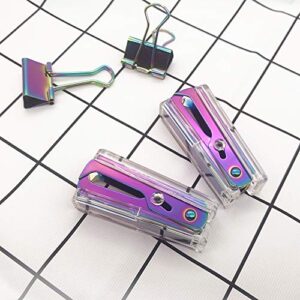 Cute Staple Remover Rainbow Clear Stapler Puller Removal Tool for Home Office School Desk Accessories Gift (Rainbow Staples Remover)