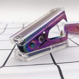 Cute Staple Remover Rainbow Clear Stapler Puller Removal Tool for Home Office School Desk Accessories Gift (Rainbow Staples Remover)