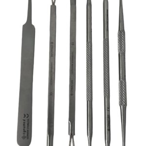 German Stainless Professional set of 6- Blackhead Remover Comedones Extractor Acne Removal Kit for Blemish,Whitehead Popping, Zit Removing for Nose Face Tools-Blackhead Removal w/zipper Leather case