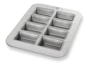 usa pan bakeware aluminized steel mini loaf pan, 8-well