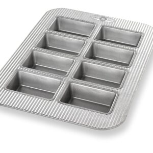 USA Pan Bakeware Aluminized Steel Mini Loaf Pan, 8-Well