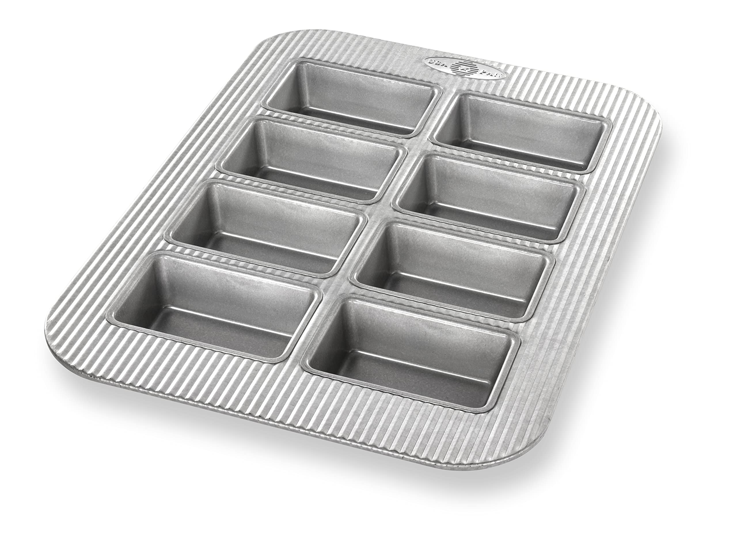 USA Pan Bakeware Aluminized Steel Mini Loaf Pan, 8-Well