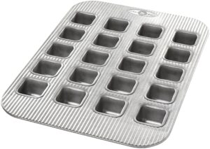 usa pan bakeware aluminized steel brownie bite pan, 20 well