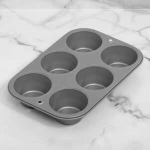 G & S Metal Products Company OvenStuff Set of Two Nonstick 6-cup Jumbo Muffin Pan, Gray, HG236-AZ