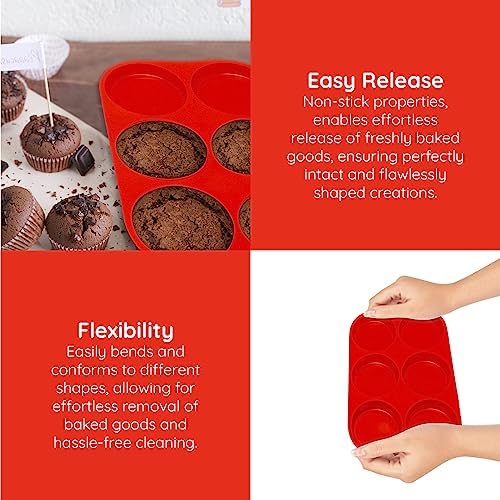 Silicone Texas Muffin Pans (Jumbo-6Cup-2PC)