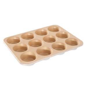 nordic ware naturals aluminum nonstick muffin pan, twelve 2.75 inch cups