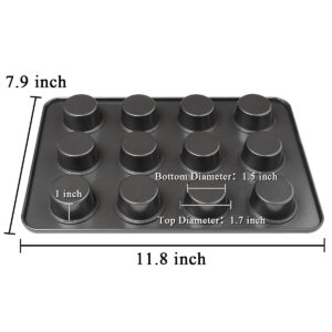 Elesinsoz 12 Cup Mini Small Muffin Cupcake Pan for Toaster Oven Air Fryer Nonstick Tiny Cake Quiche Cheesecake Tart Baking Tin Tray Bakeware Mold