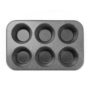 monfish large muffin pan jumbo cupcake tin grey stone finish non sticking 3.5x1.75 inch cup