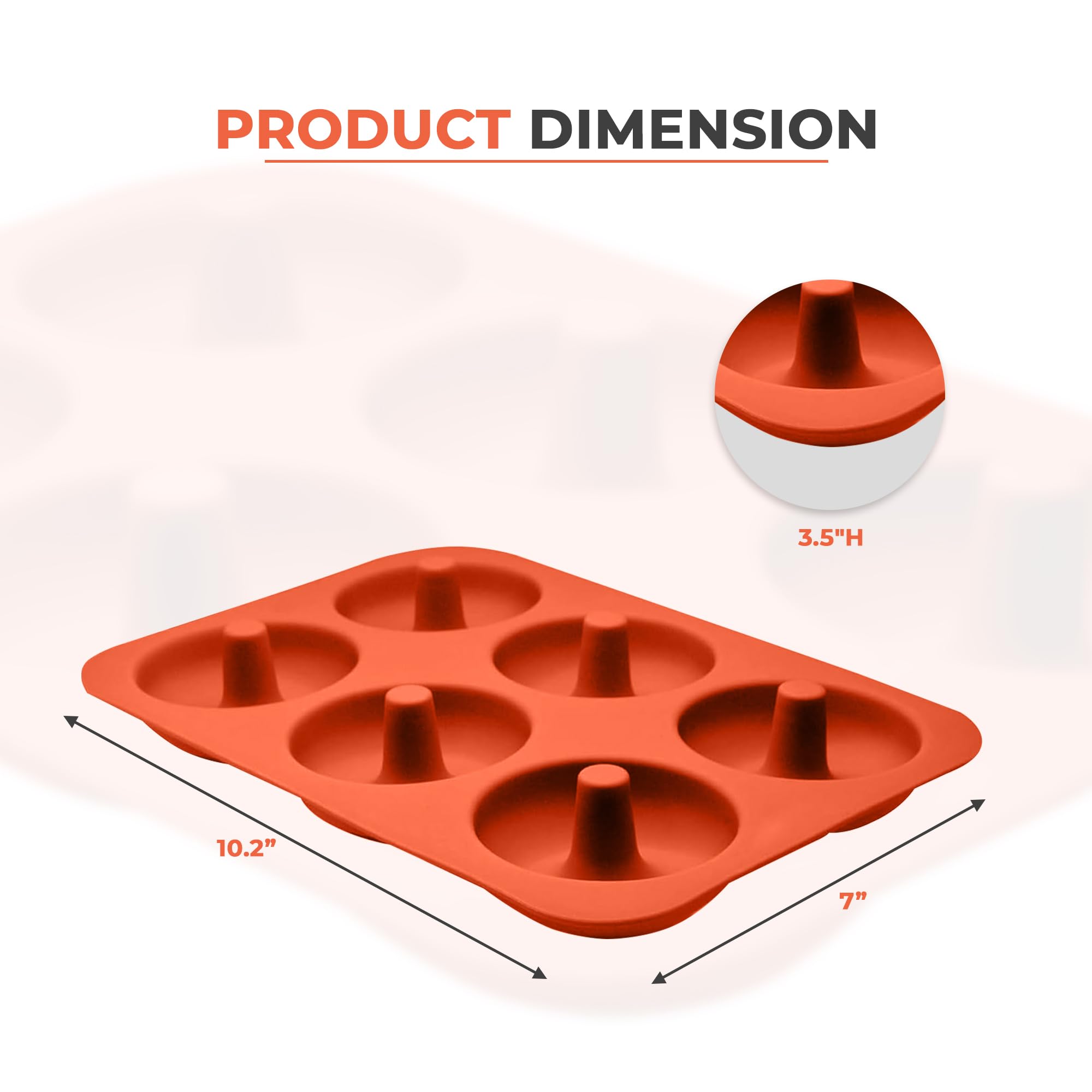 ABAM Premium Silicone Donut Pan 3-Pack of Non-Stick Food Grade Silicone baking mold with 6 donut molds of Bagel Making Tray perfect for Microwave, Freezer & Dishwasher safe.