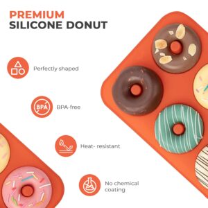 ABAM Premium Silicone Donut Pan 3-Pack of Non-Stick Food Grade Silicone baking mold with 6 donut molds of Bagel Making Tray perfect for Microwave, Freezer & Dishwasher safe.