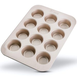 ultra cuisine 12-cup muffin pan - cupcake tins 12 - nonstick for easy release - durable and warp-resistant - superior baking performance - muffin pan no rust - aesthetic baking experience - muffin tin