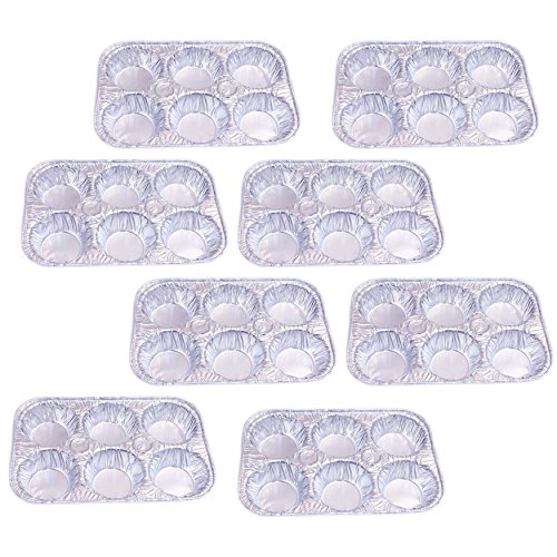 Set of 8 Disposable Aluminum Foil Muffin Pans