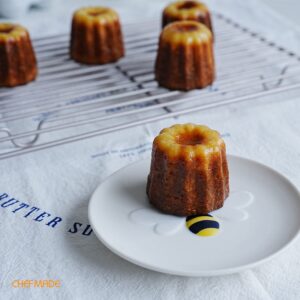 CHEFMADE Canele Cake Pan, Nonstick 6 Cavity Canele Muffin Bakeware